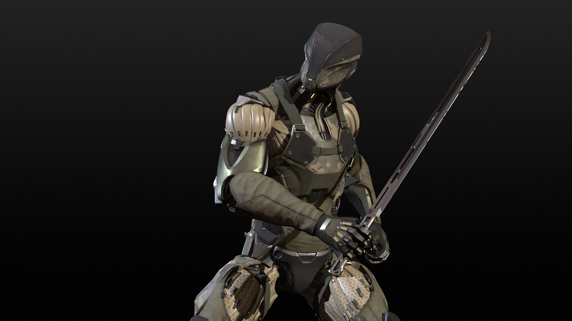 Cyber Ninja game ready - 3D Model by andryuha1981