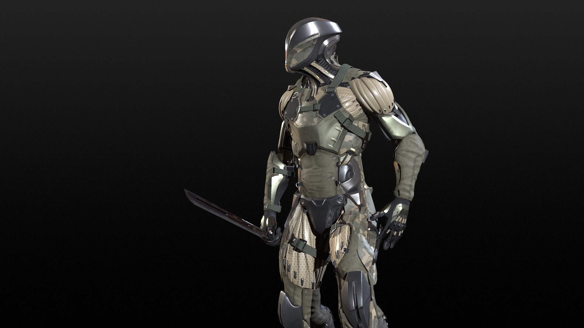 Cyber Ninja game ready - 3D Model by andryuha1981