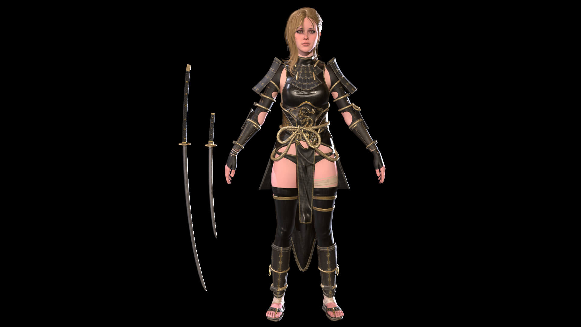 Samurai Girl - 3D Model by andryuha1981