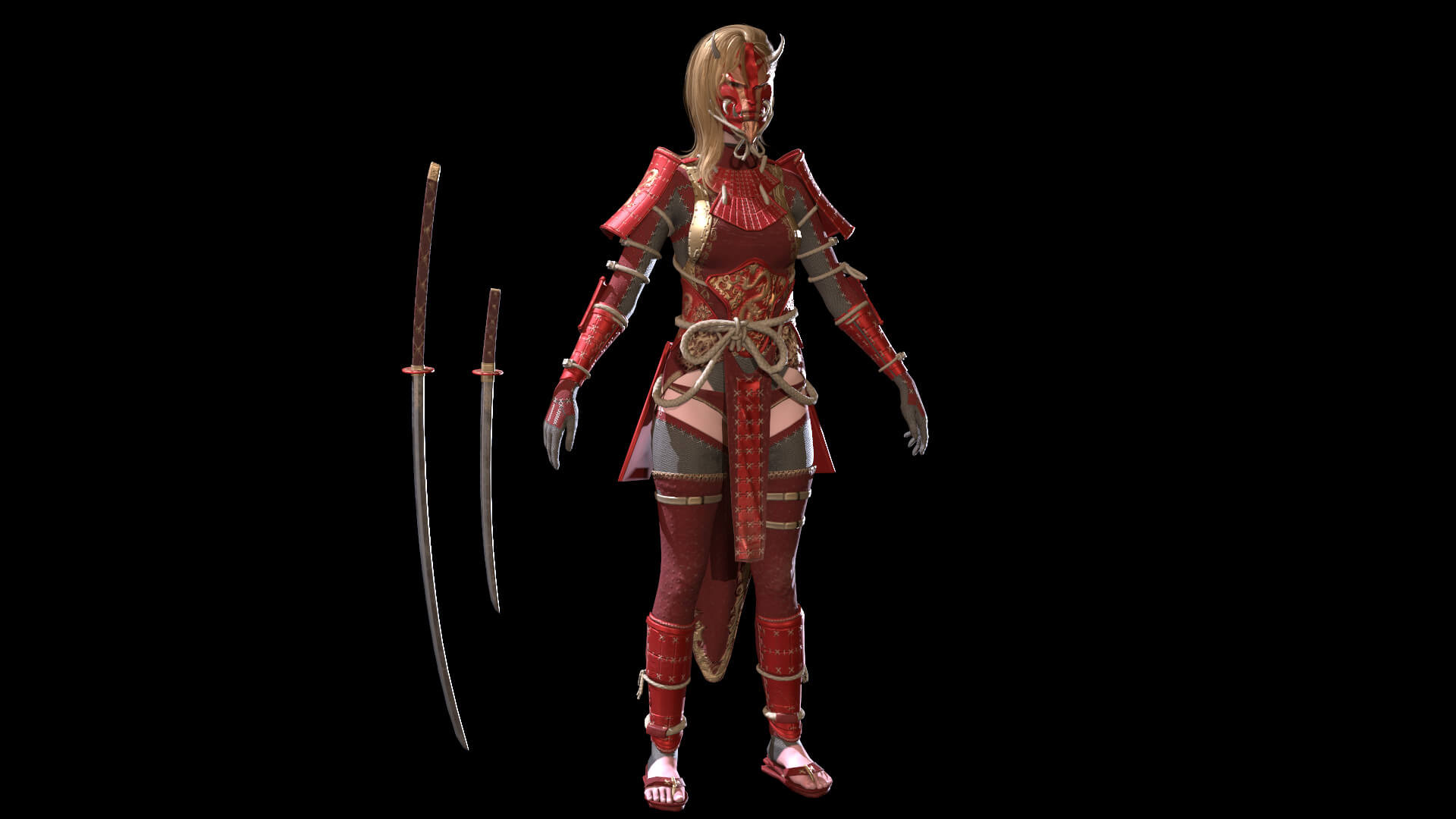 Samurai Girl - 3D Model by andryuha1981