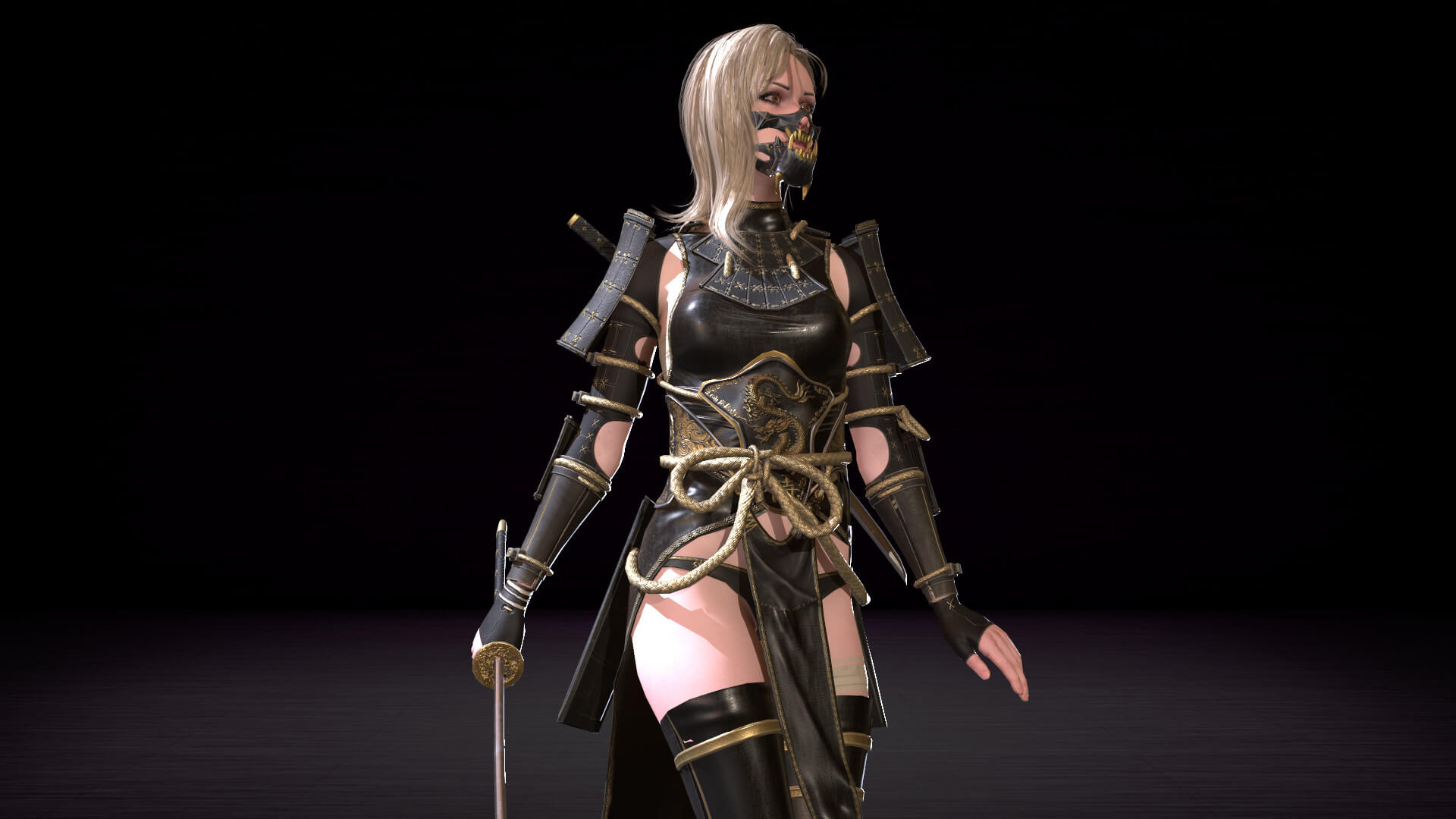 Samurai Girl - 3D Model by andryuha1981