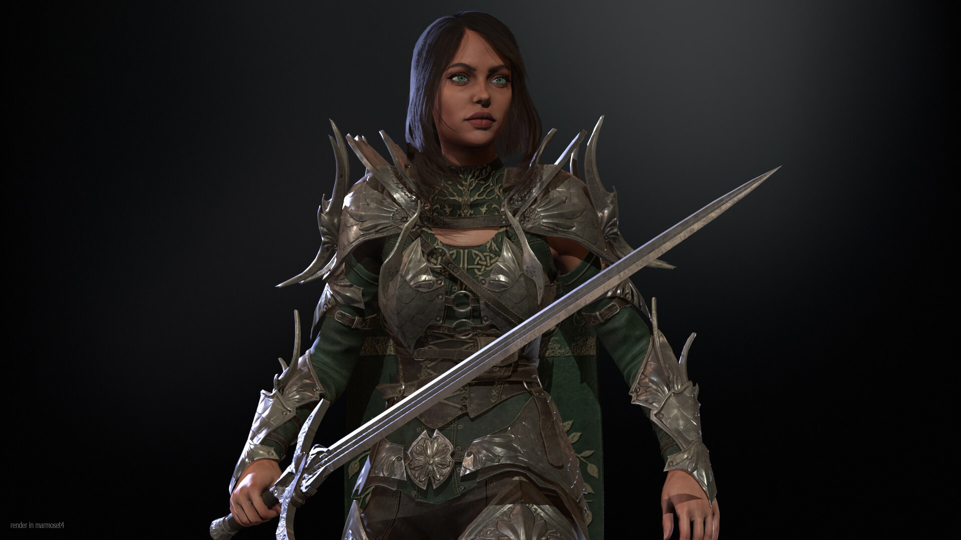 Knight Girl Game Ready - 3D Model by andryuha1981