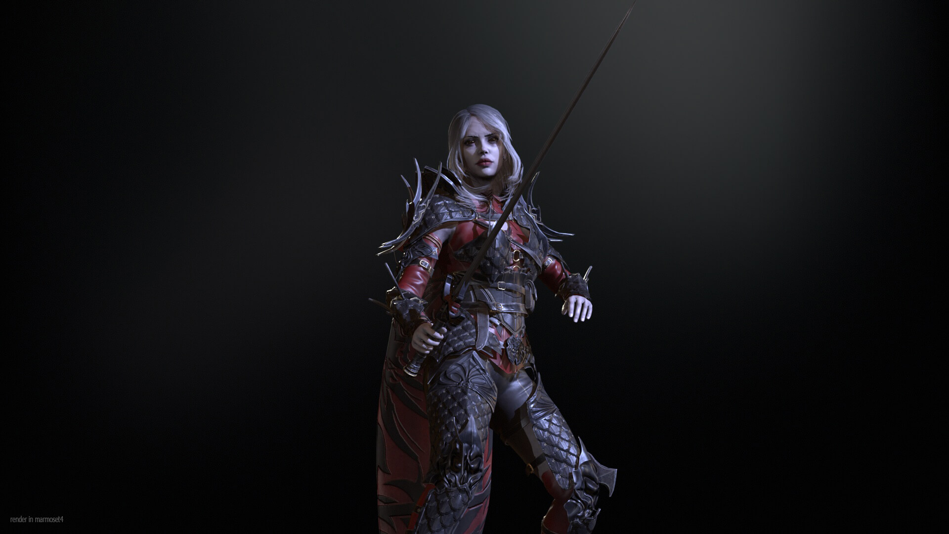 Knight Girl Game Ready - 3D Model by andryuha1981