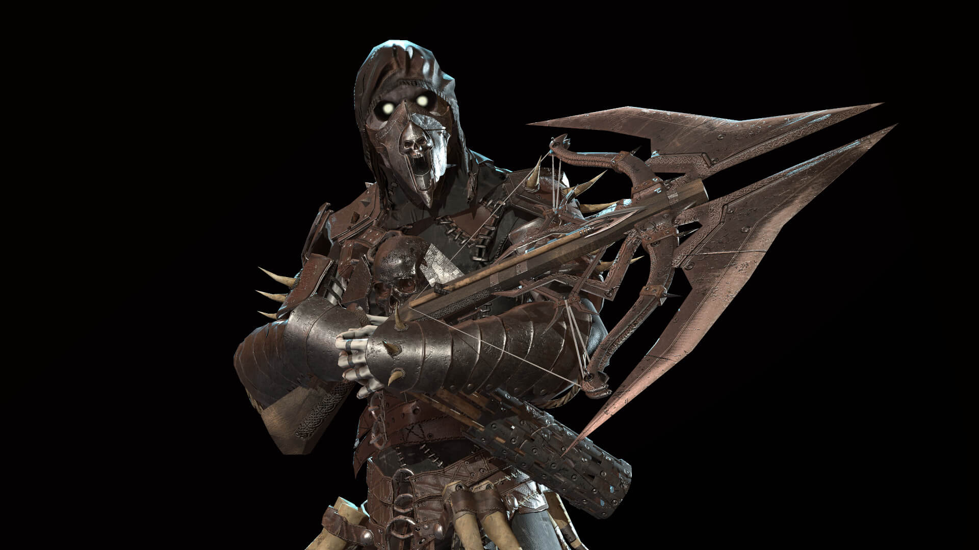 Skeleton 3 With Swords - 3D Model by andryuha1981