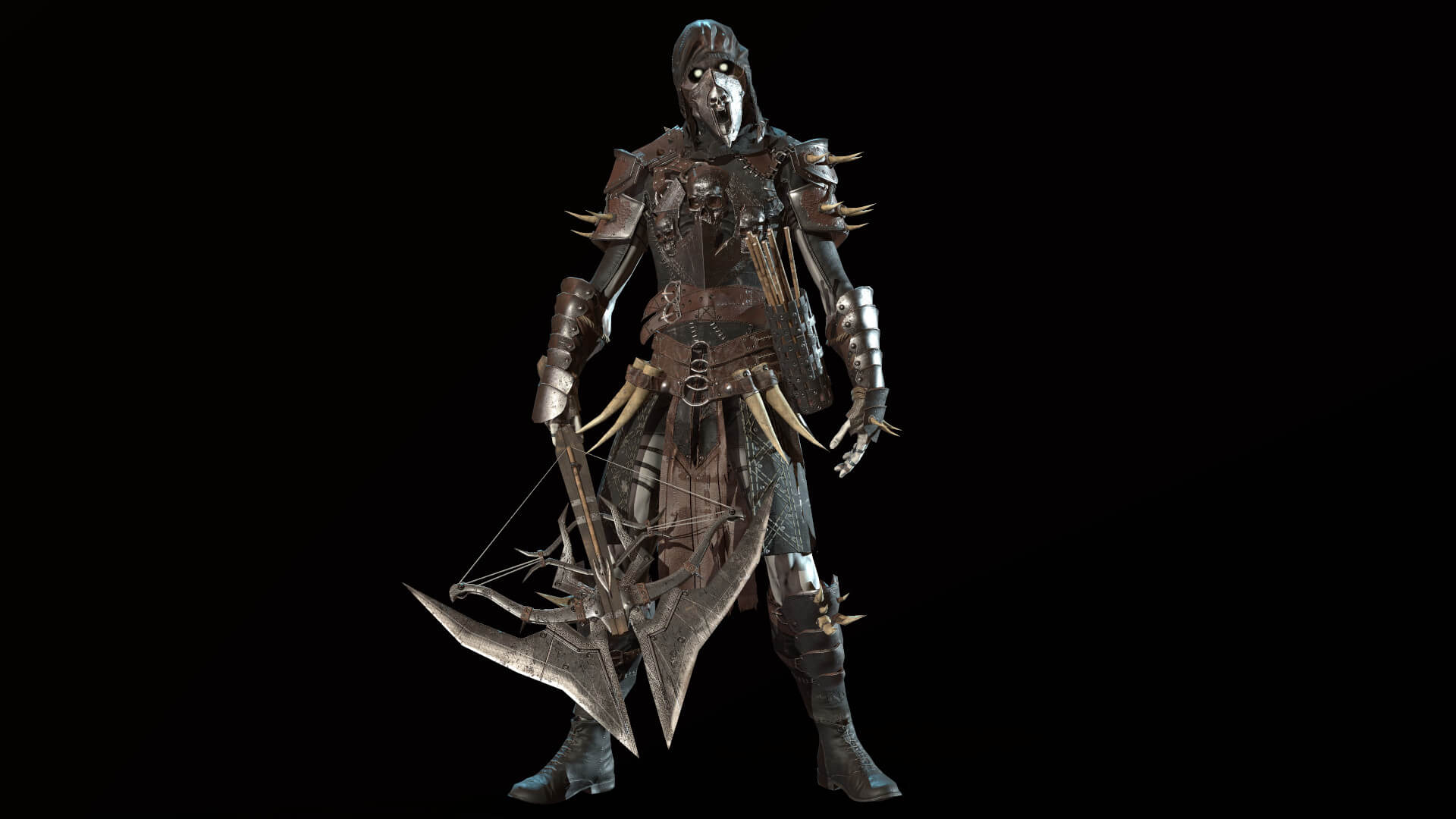 Skeleton 3 With Swords - 3D Model by andryuha1981