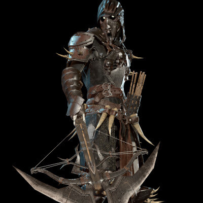 Skeleton 3 With Swords - 3D Model by andryuha1981