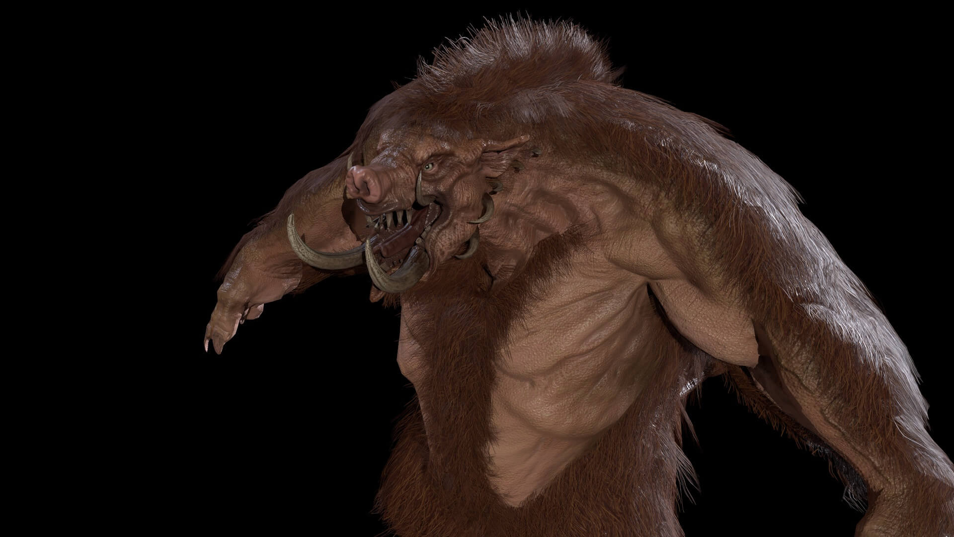 Wereboar Game Ready - 3D Model by andryuha1981