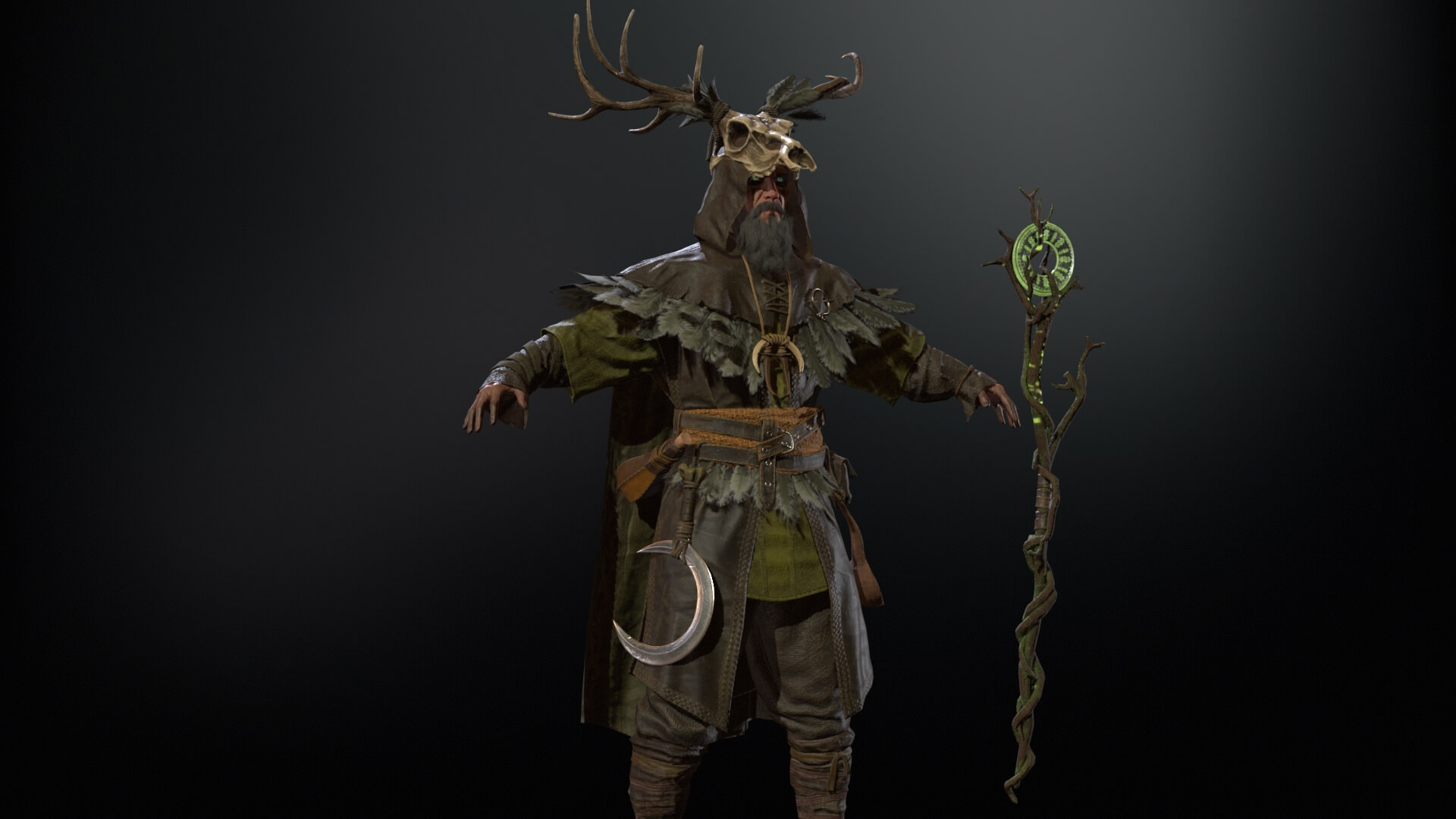 Wizard Druid - 3D Model by andryuha1981