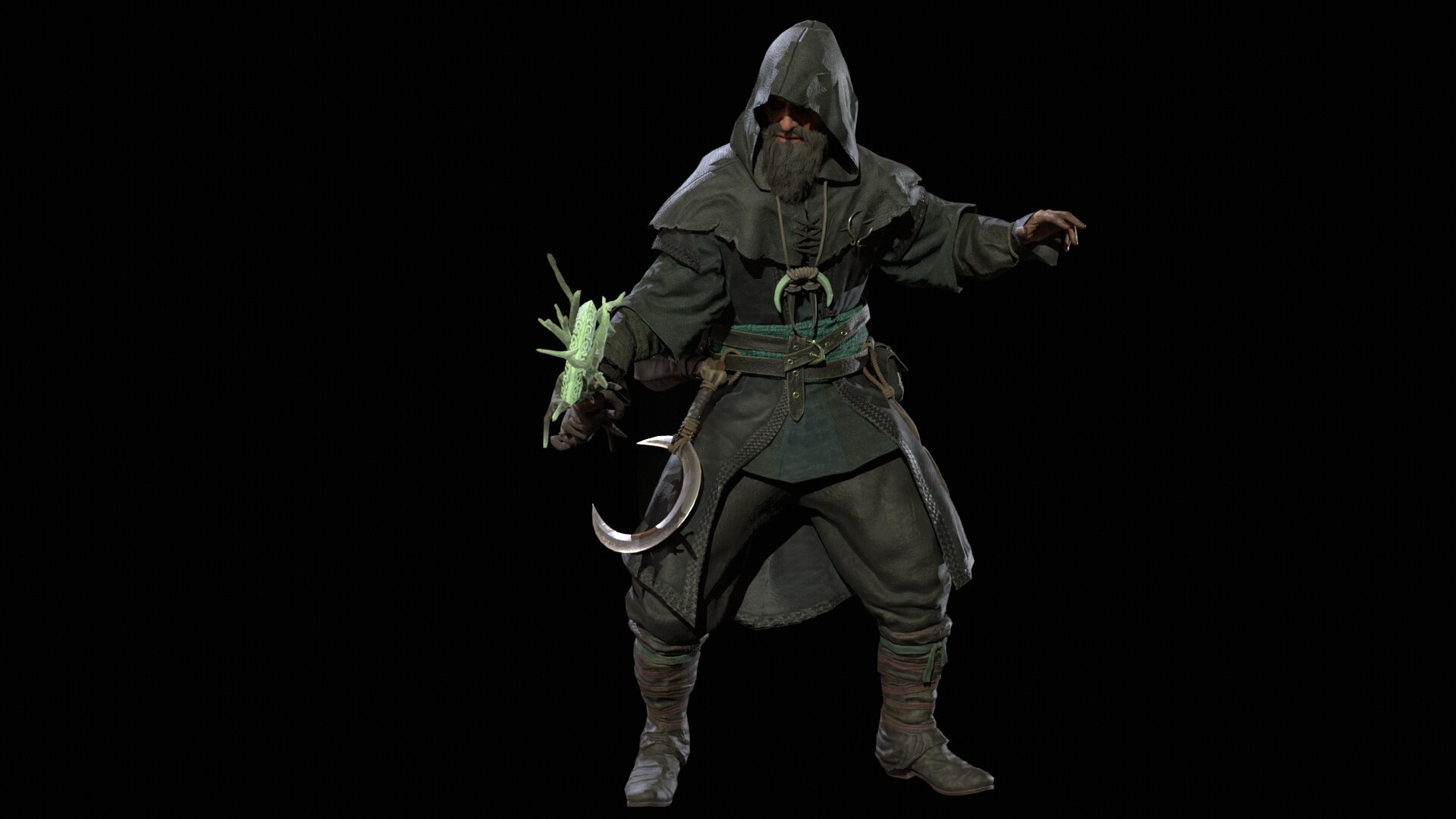 Wizard Druid - 3D Model by andryuha1981