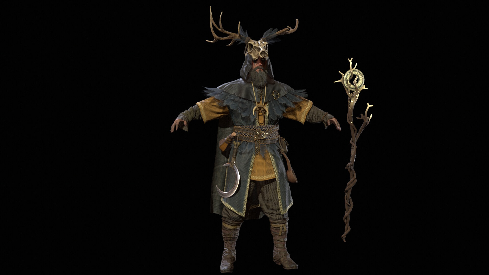 Wizard Druid - 3D Model by andryuha1981