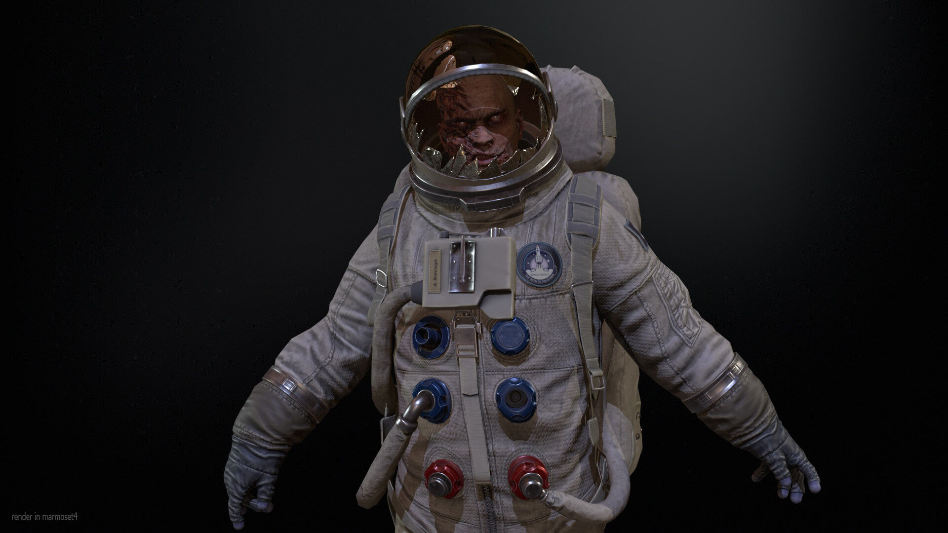 Zombie Astronaut Game Ready - 3D Model by andryuha1981