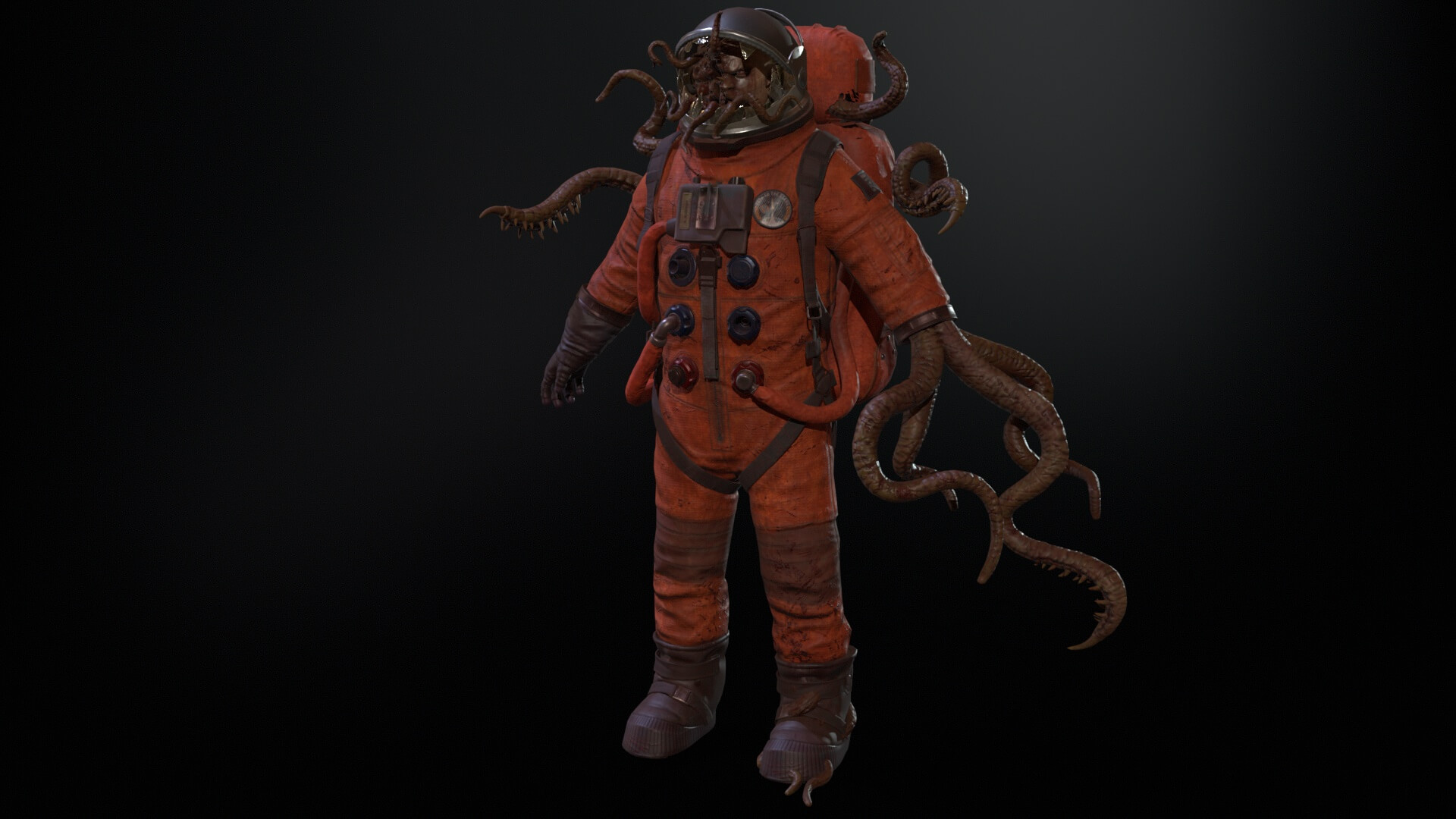 Zombie Astronaut Game Ready - 3D Model by andryuha1981