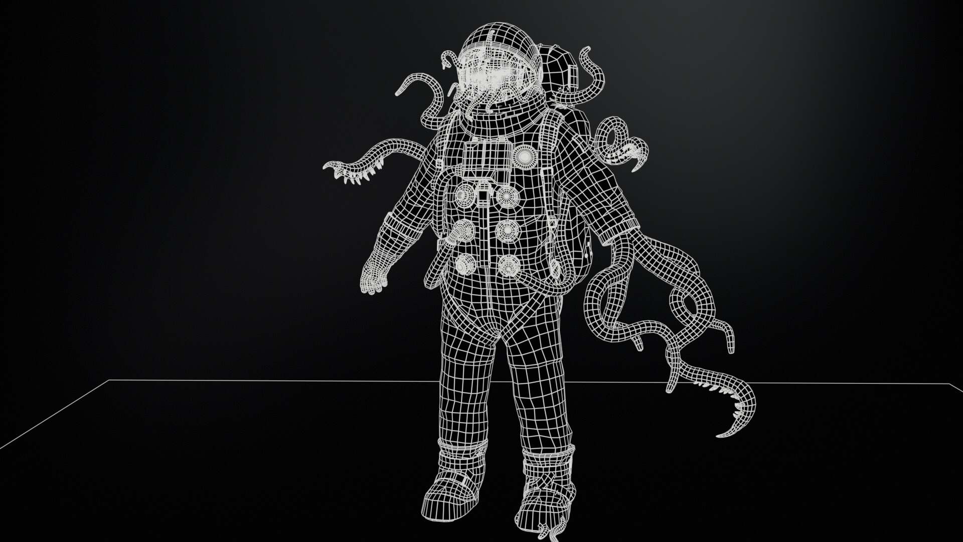 Zombie Astronaut Game Ready - 3D Model by andryuha1981