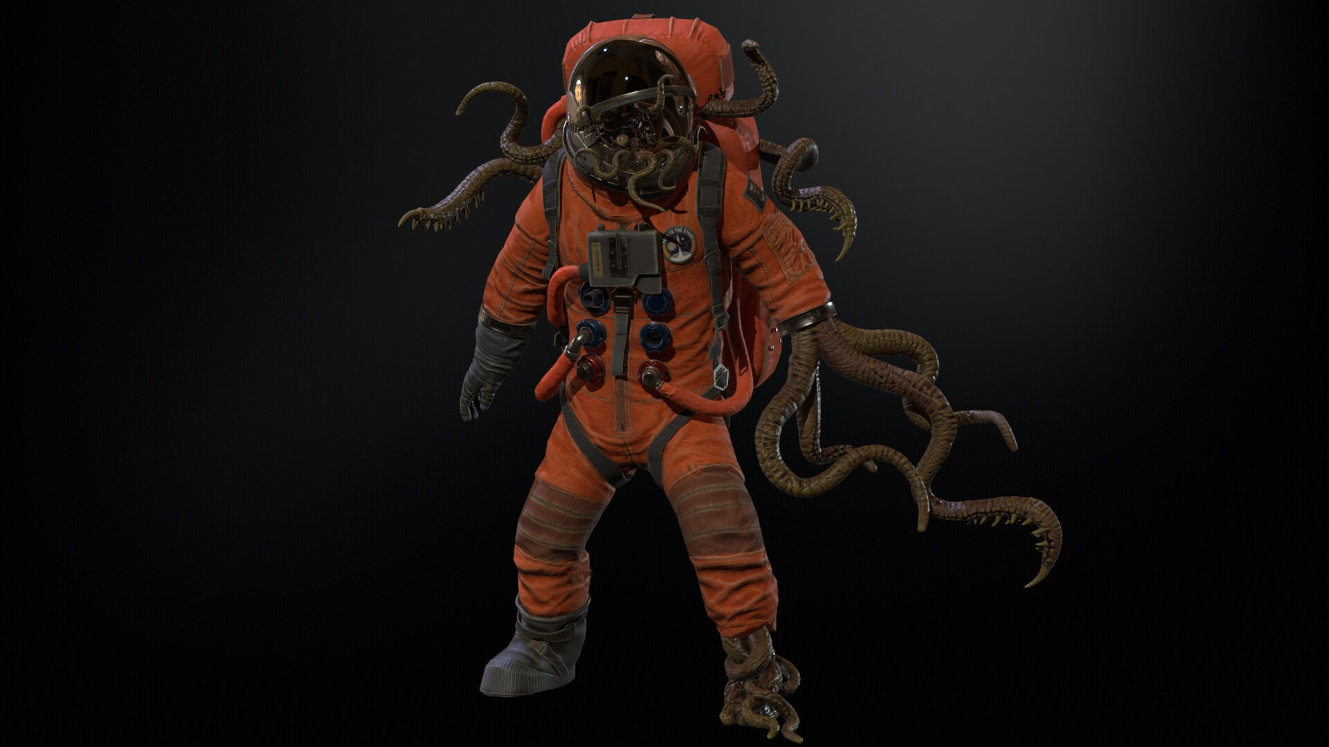 Zombie Astronaut Game Ready - 3D Model by andryuha1981