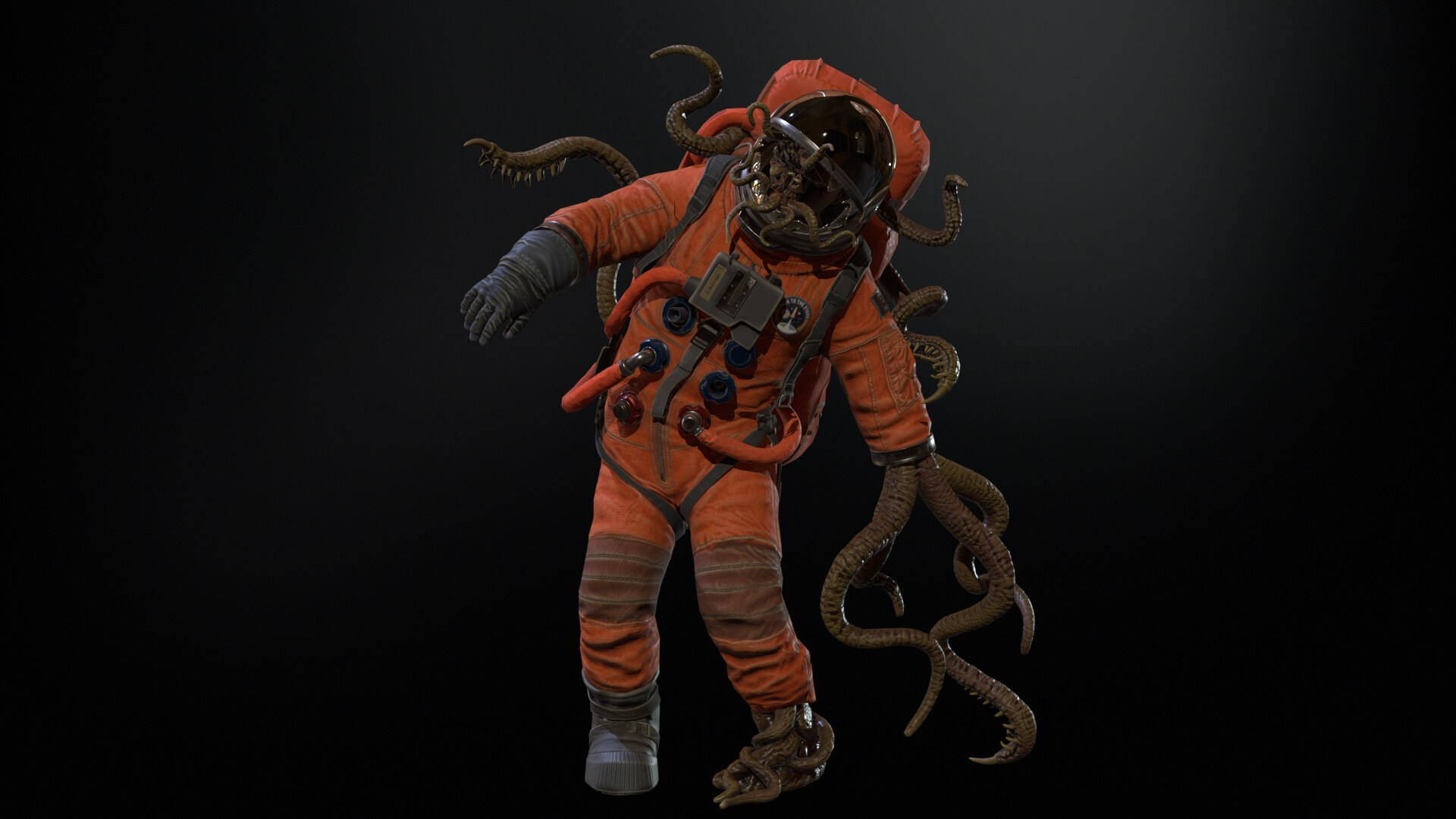 Zombie Astronaut Game Ready - 3D Model by andryuha1981
