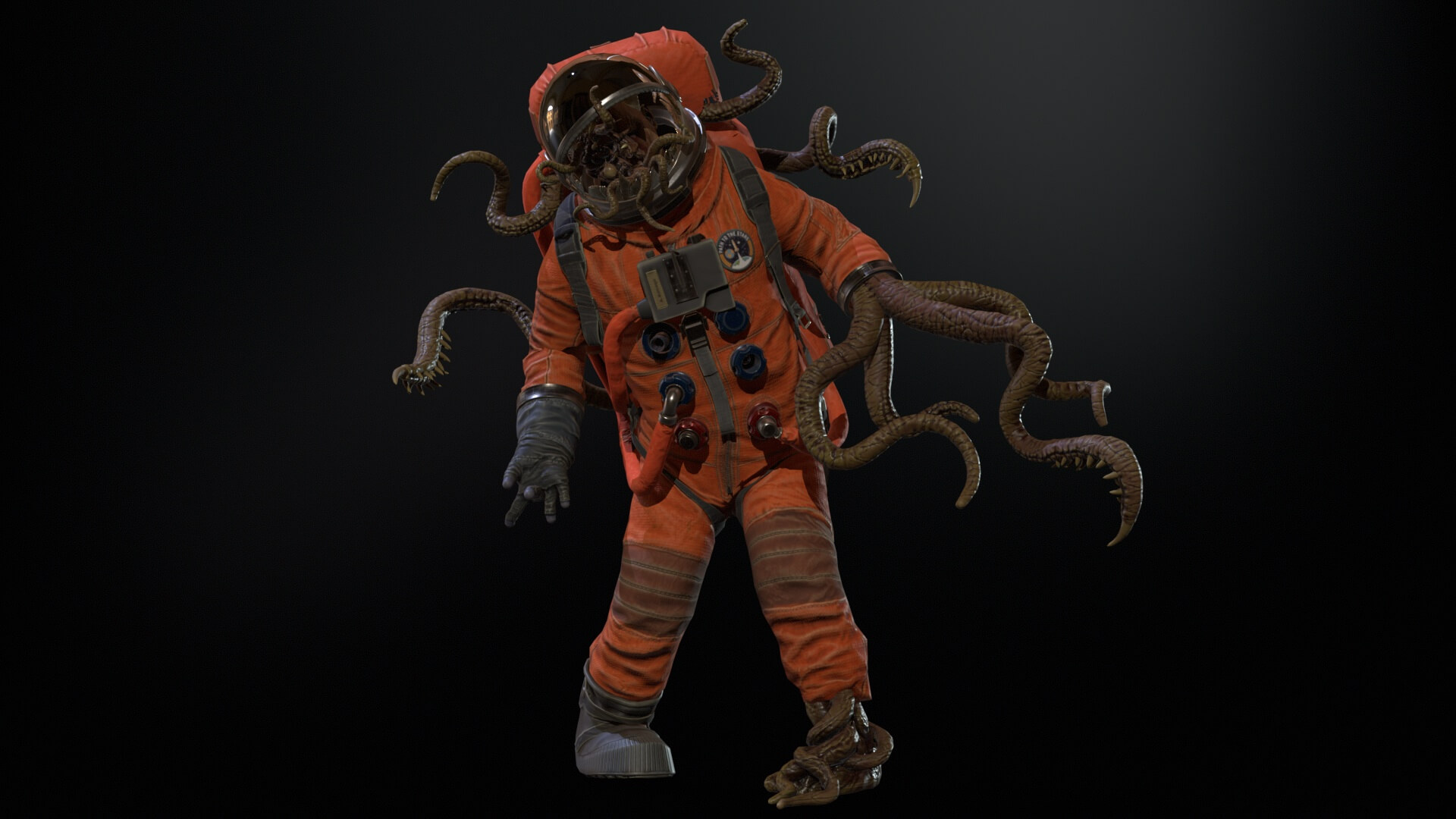 Zombie Astronaut Game Ready - 3D Model by andryuha1981
