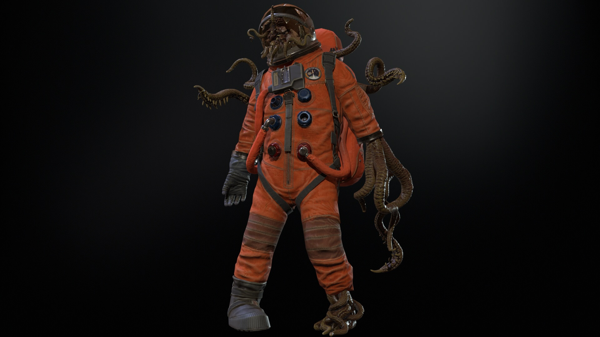 Zombie Astronaut Game Ready - 3D Model by andryuha1981