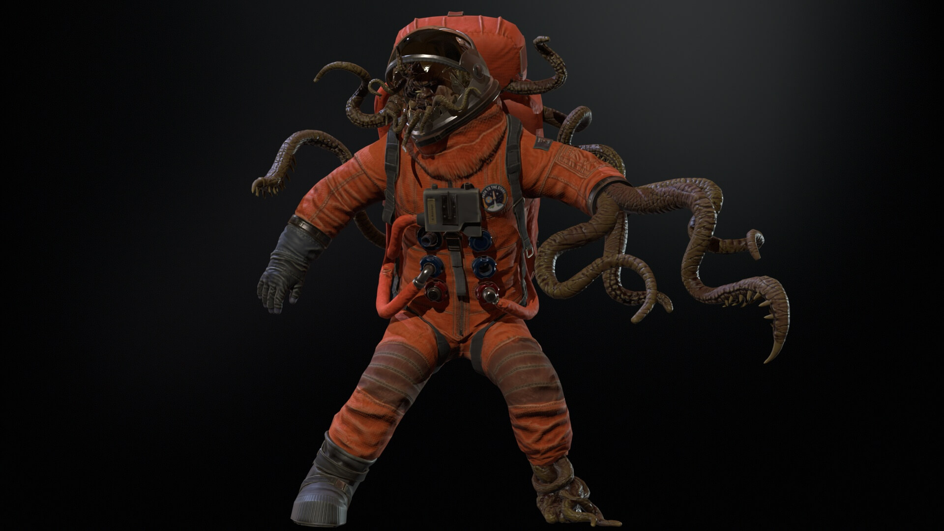 Zombie Astronaut Game Ready - 3D Model by andryuha1981