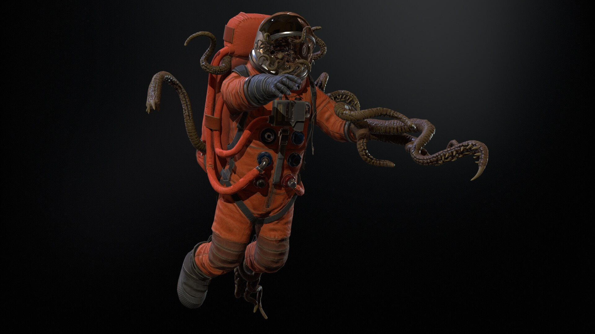 Zombie Astronaut Game Ready - 3D Model by andryuha1981