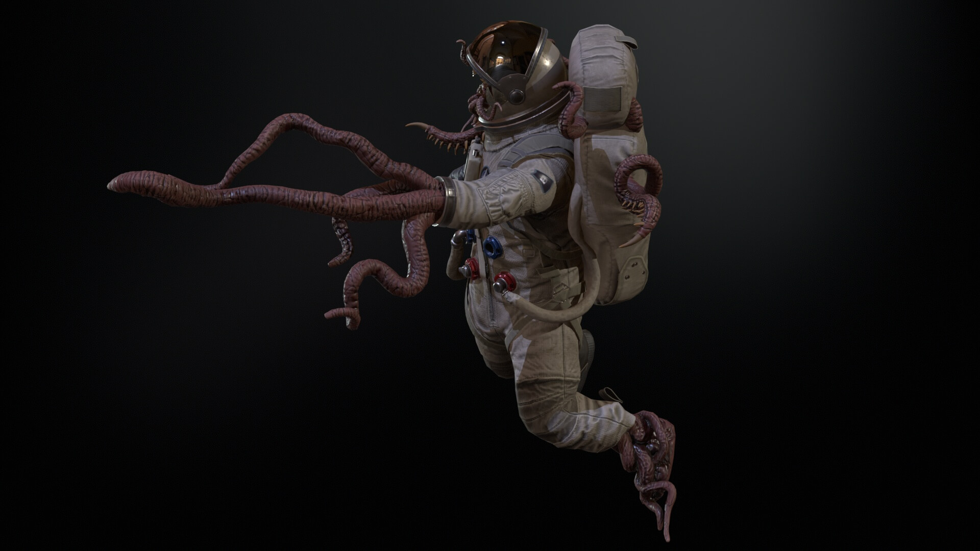 Zombie Astronaut Game Ready - 3D Model by andryuha1981