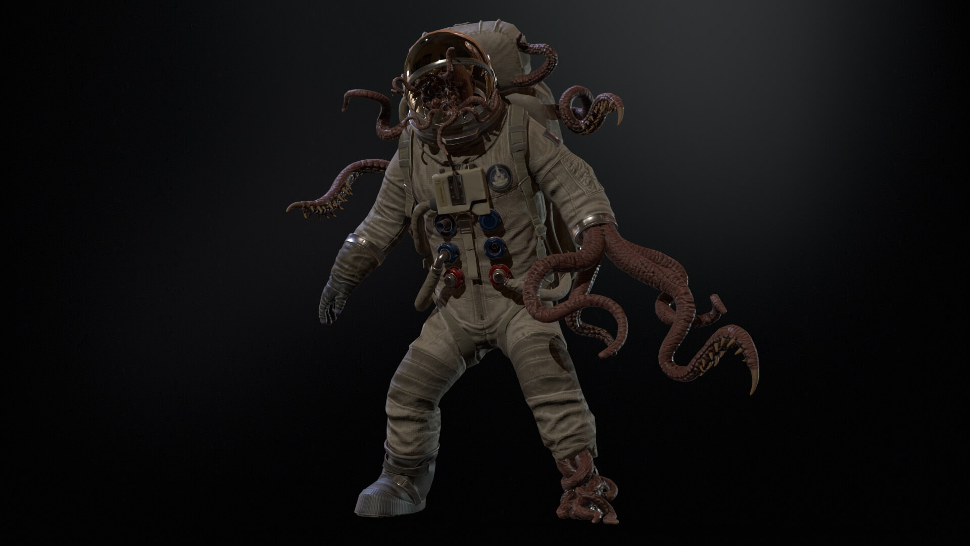 Zombie Astronaut Game Ready - 3D Model by andryuha1981