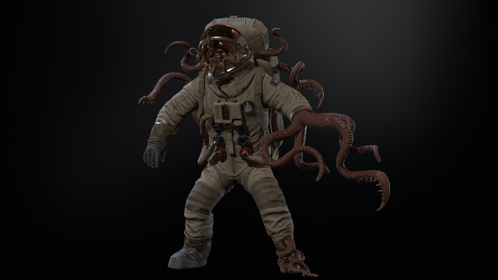 Zombie Astronaut Game Ready - 3D Model by andryuha1981