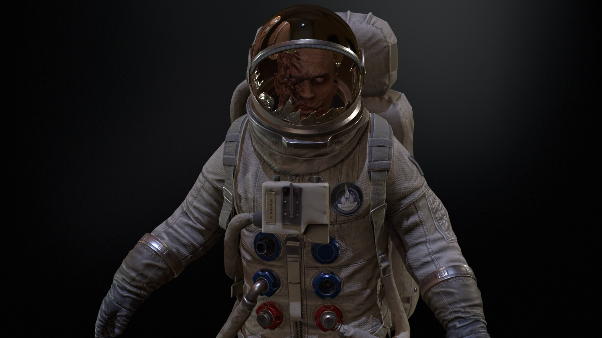 Zombie Astronaut Game Ready - 3D Model by andryuha1981