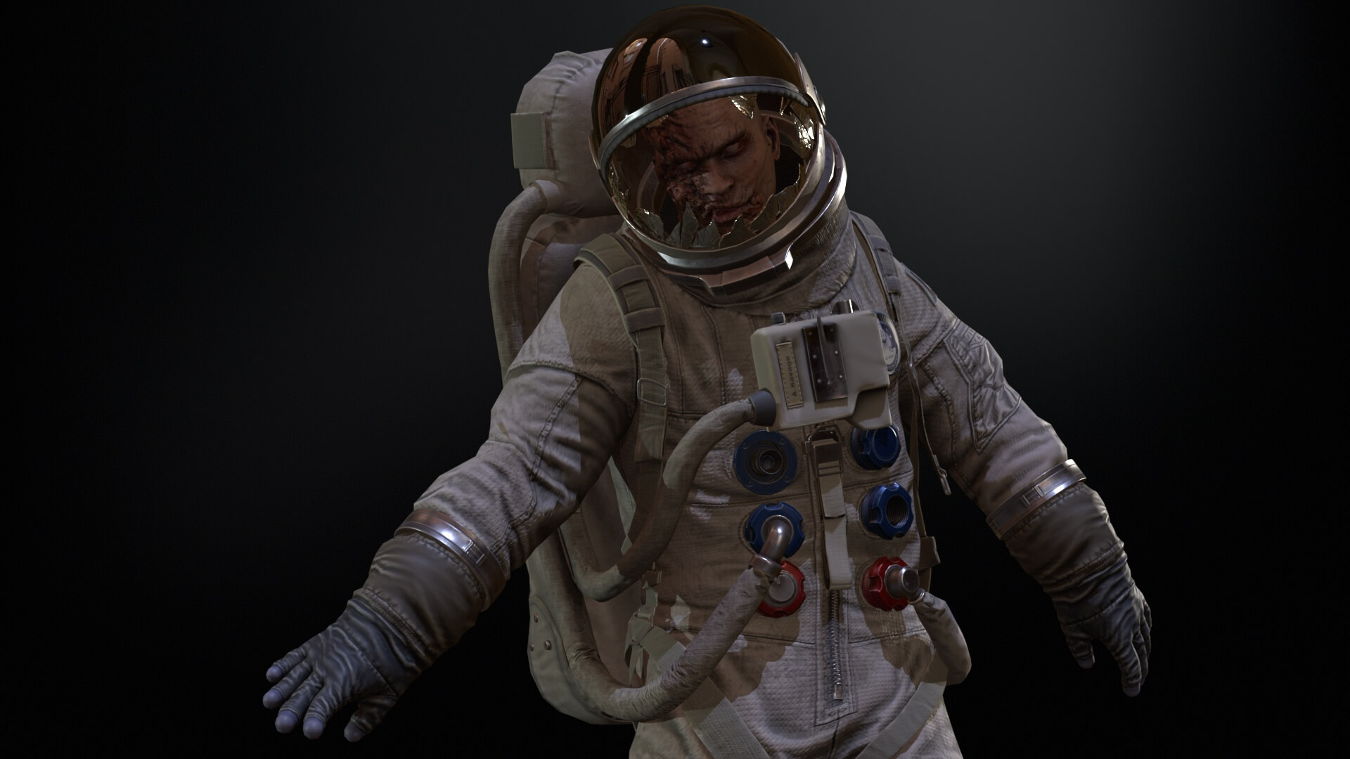 Zombie Astronaut Game Ready - 3D Model by andryuha1981
