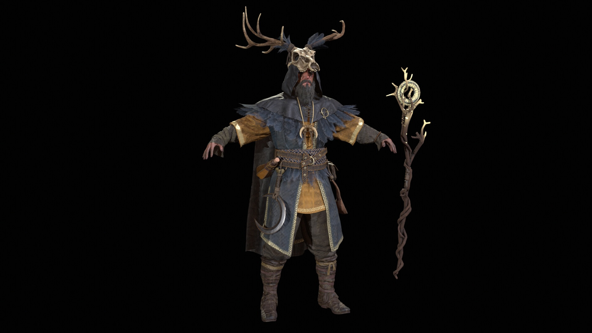 Wizard Druid - 3D Model by andryuha1981