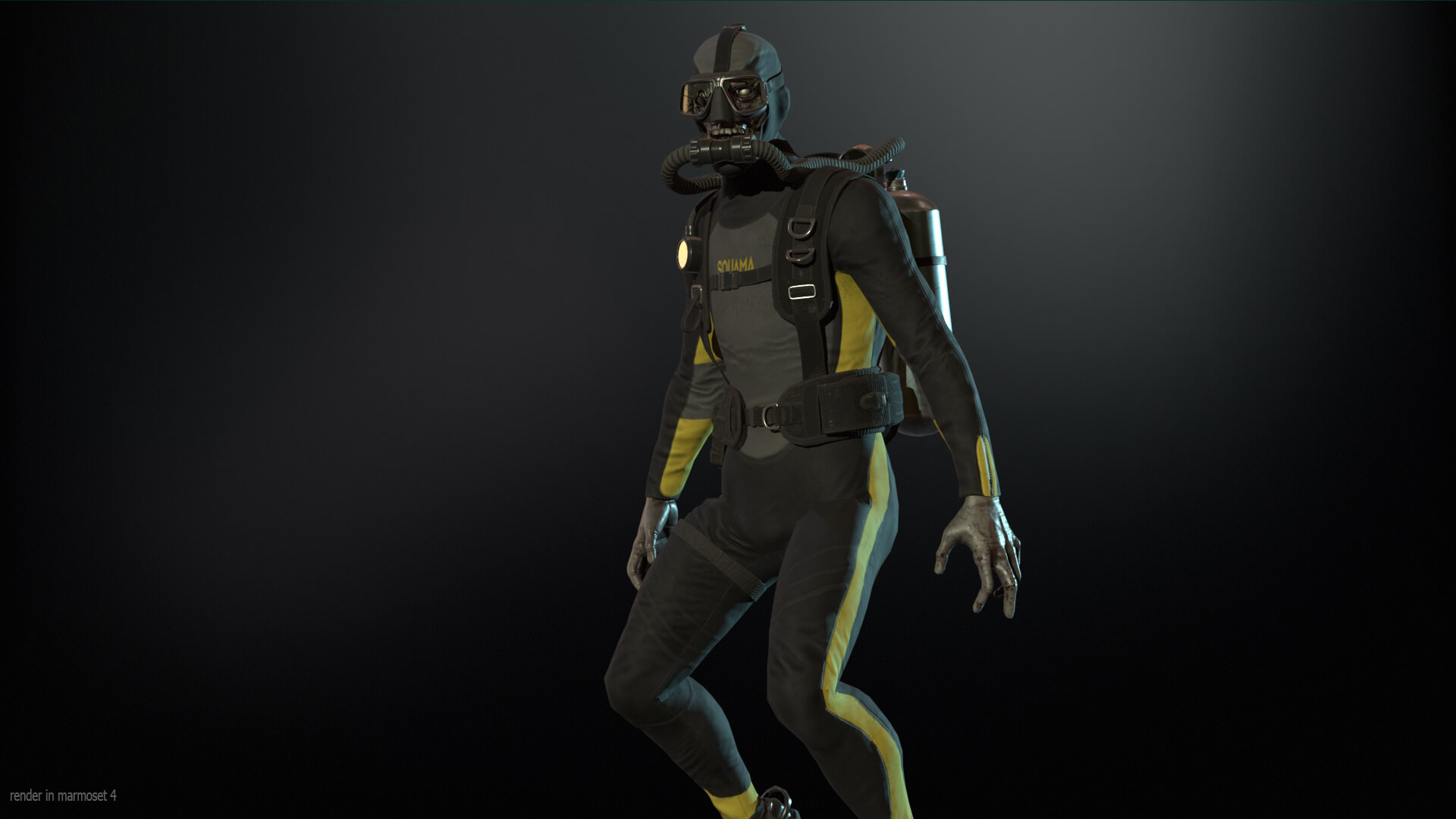 Zombie Diver Game Ready - 3D Model by andryuha1981