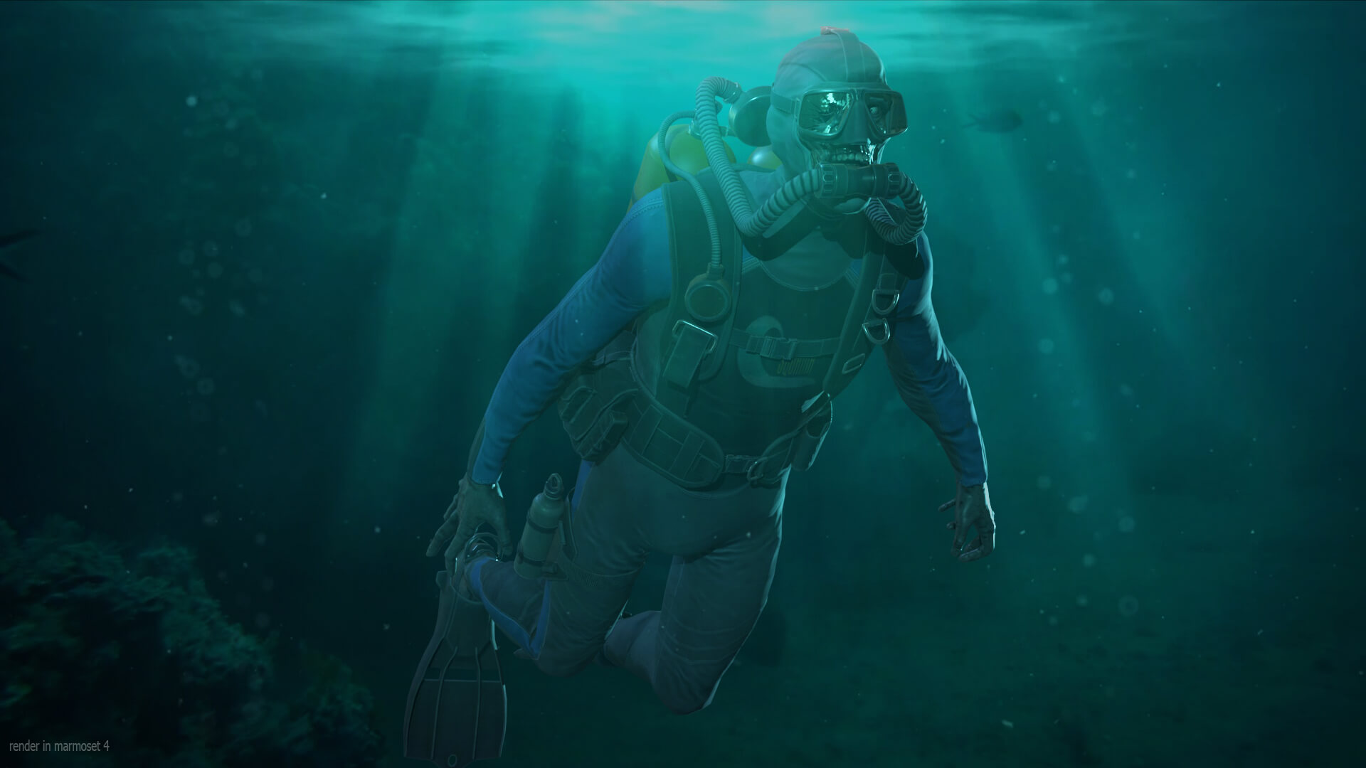 Zombie Diver Game Ready - 3D Model by andryuha1981
