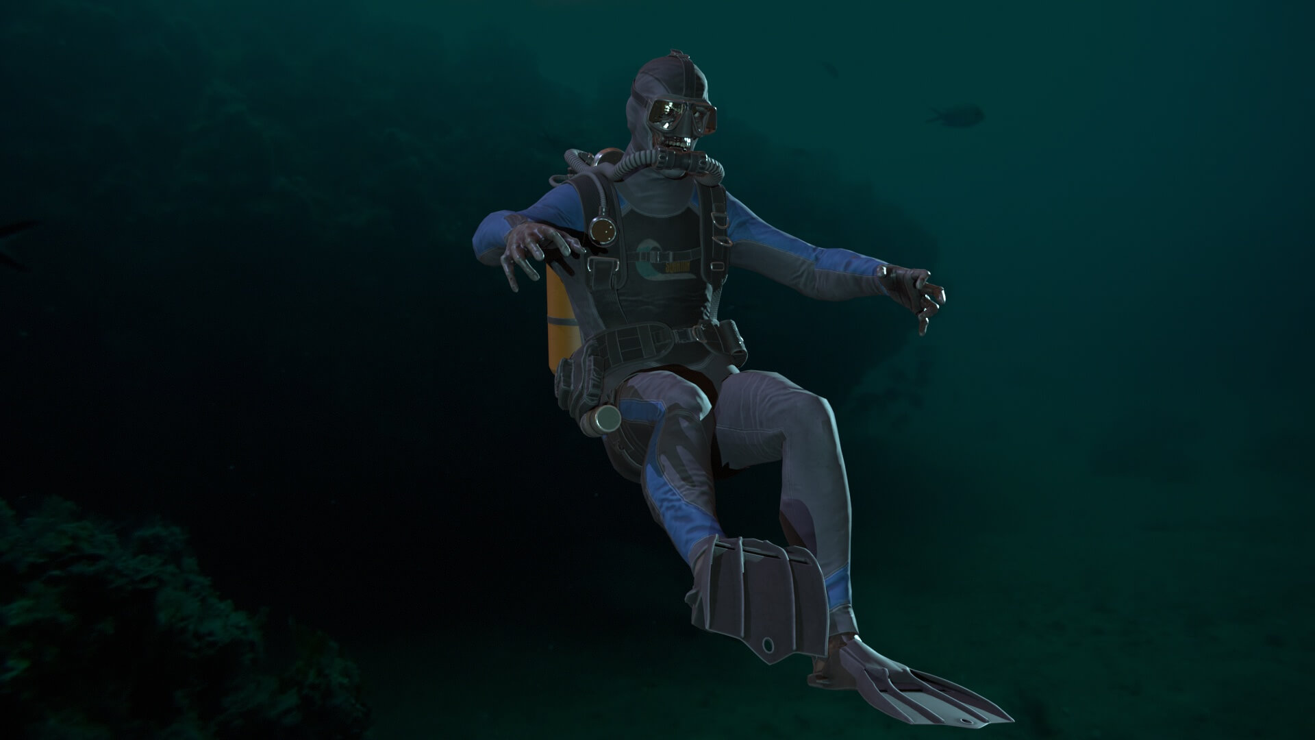 Zombie Diver Game Ready - 3D Model by andryuha1981