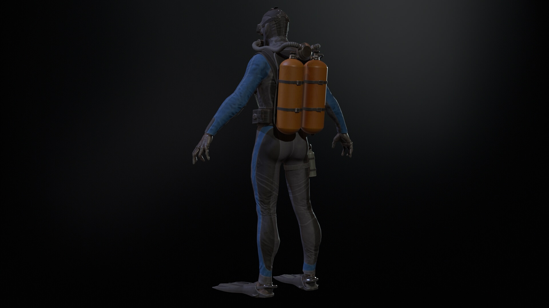 Zombie Diver Game Ready - 3D Model by andryuha1981