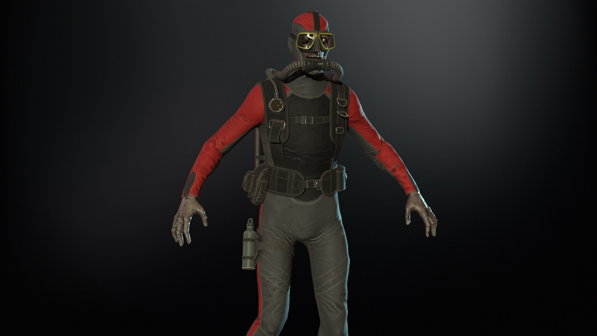 Zombie Diver Game Ready - 3D Model by andryuha1981