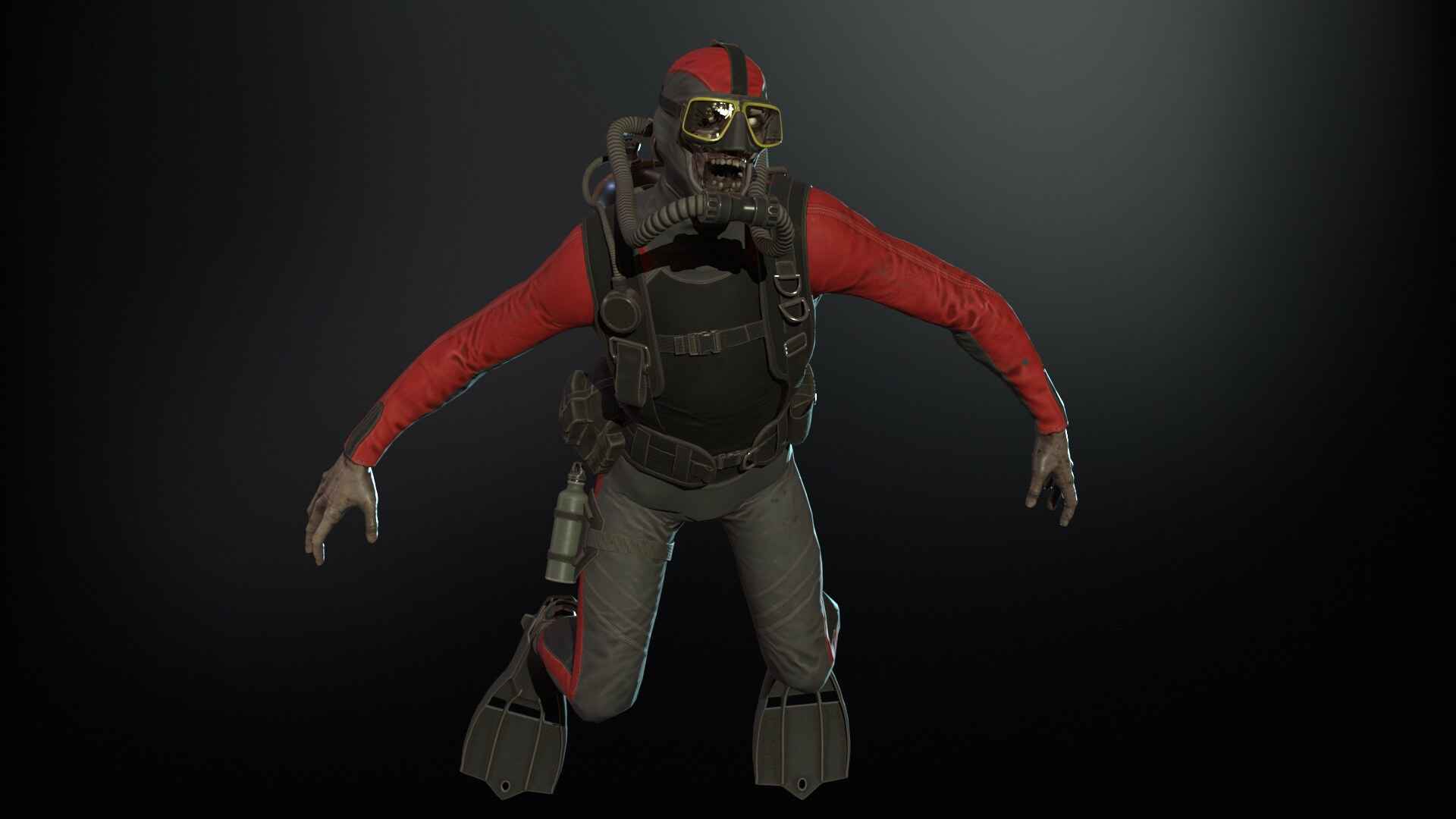 Zombie Diver Game Ready - 3D Model by andryuha1981