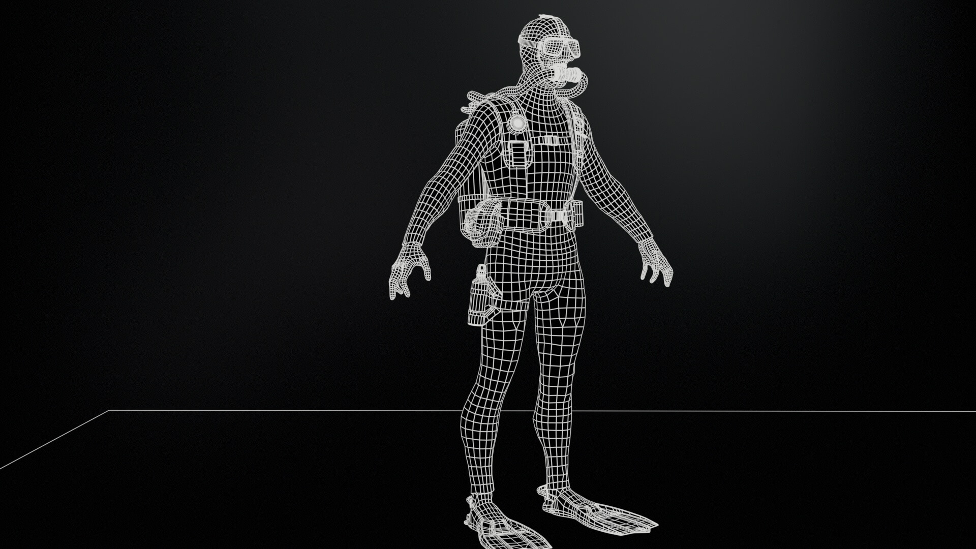 Zombie Diver Game Ready - 3D Model by andryuha1981