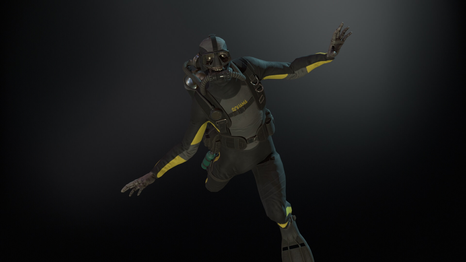 Zombie Diver Game Ready - 3D Model by andryuha1981