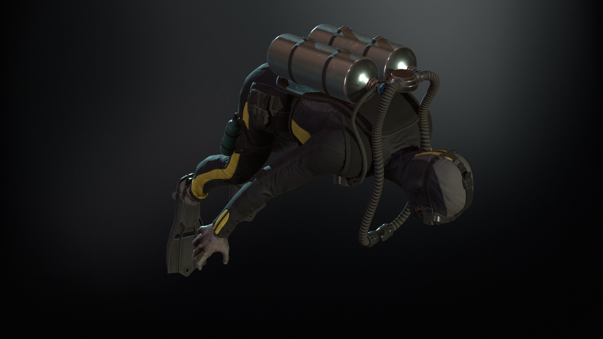 Zombie Diver Game Ready - 3D Model by andryuha1981