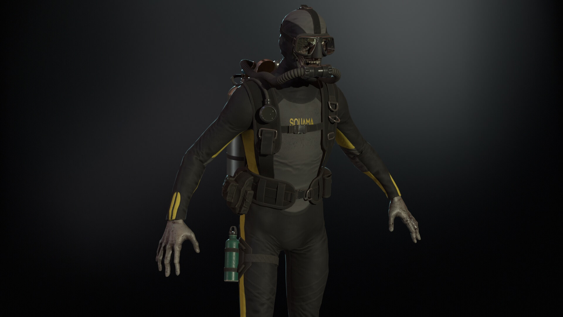 Zombie Diver Game Ready - 3D Model by andryuha1981