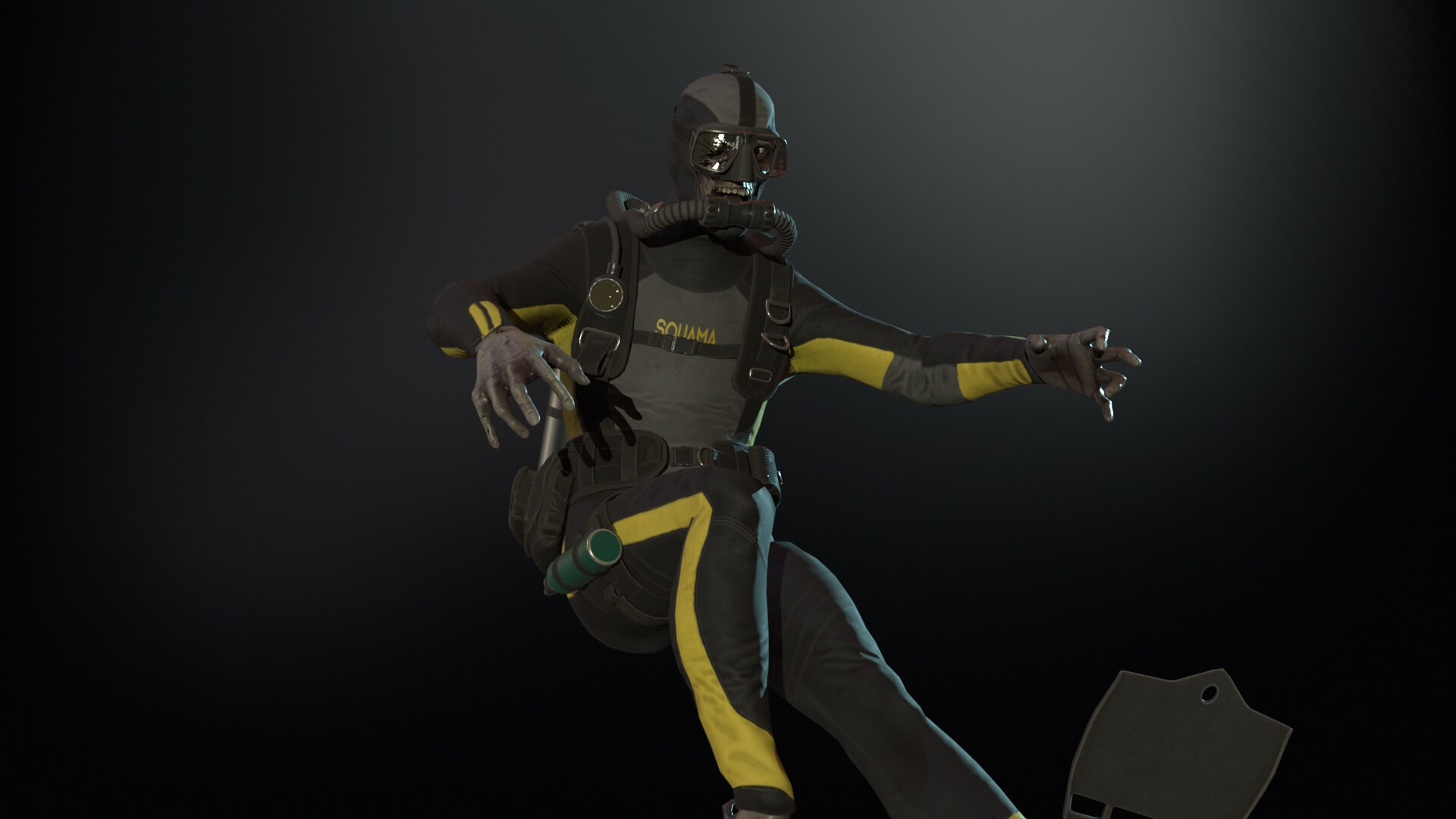 Zombie Diver Game Ready - 3D Model by andryuha1981