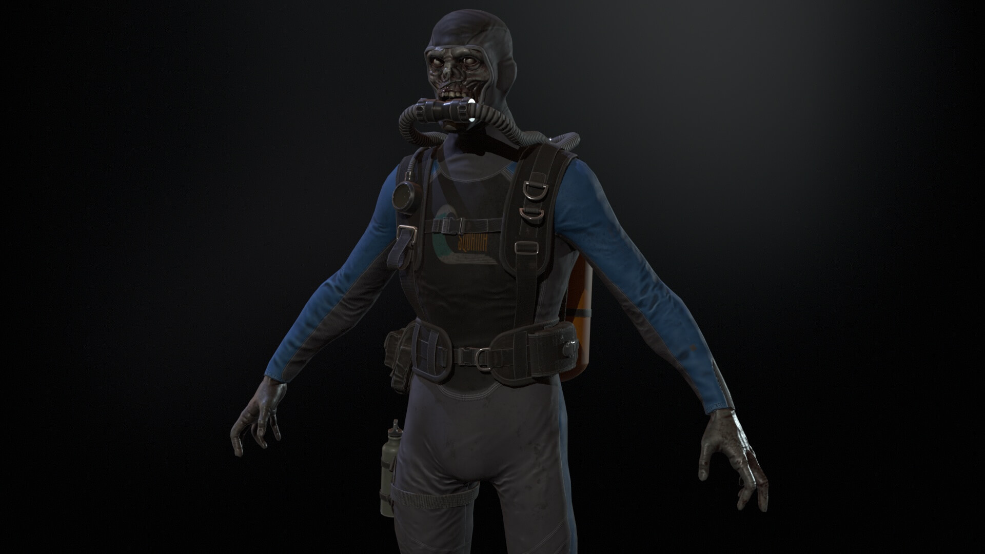 Zombie Diver Game Ready - 3D Model by andryuha1981