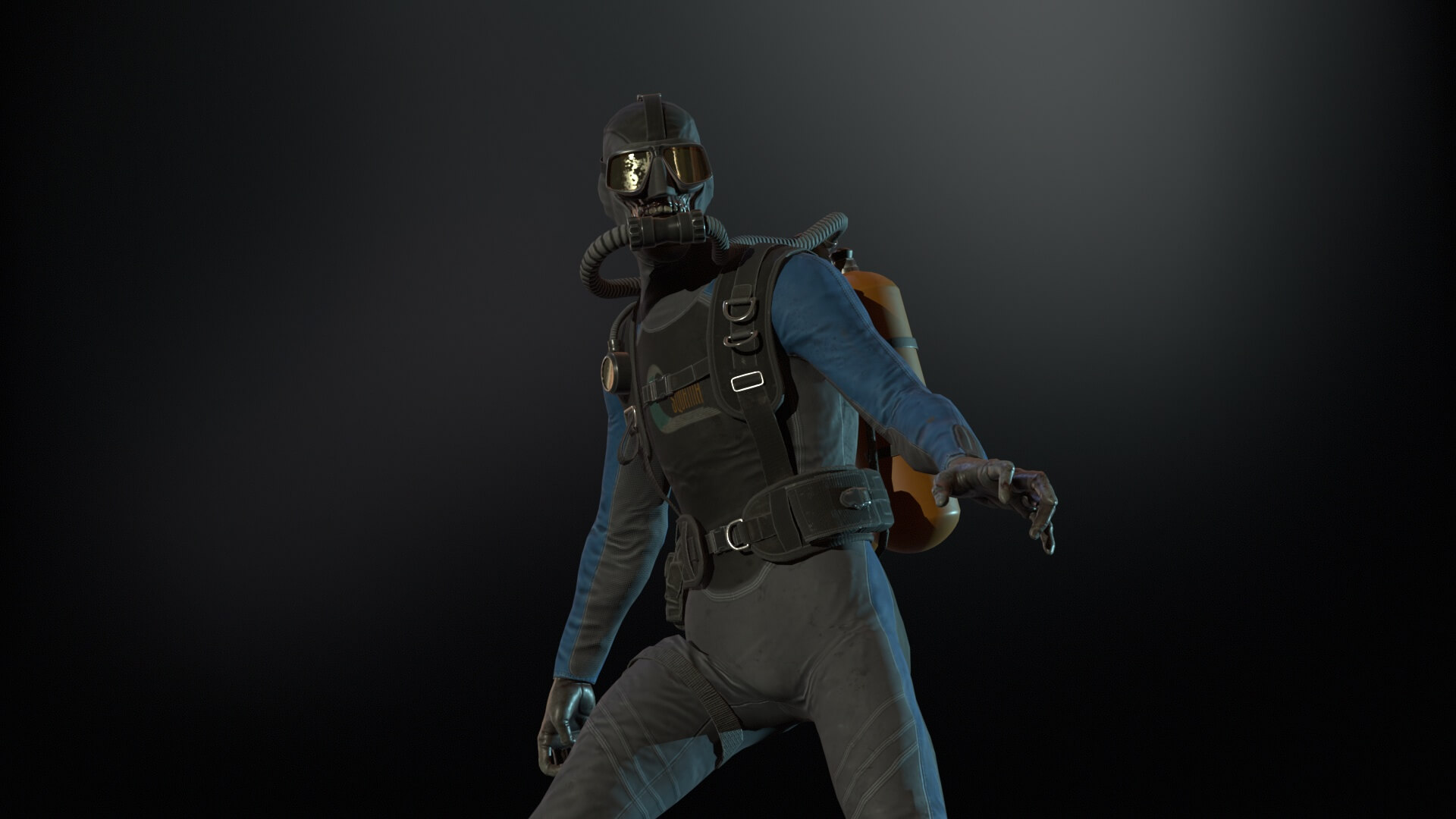 Zombie Diver Game Ready - 3D Model by andryuha1981