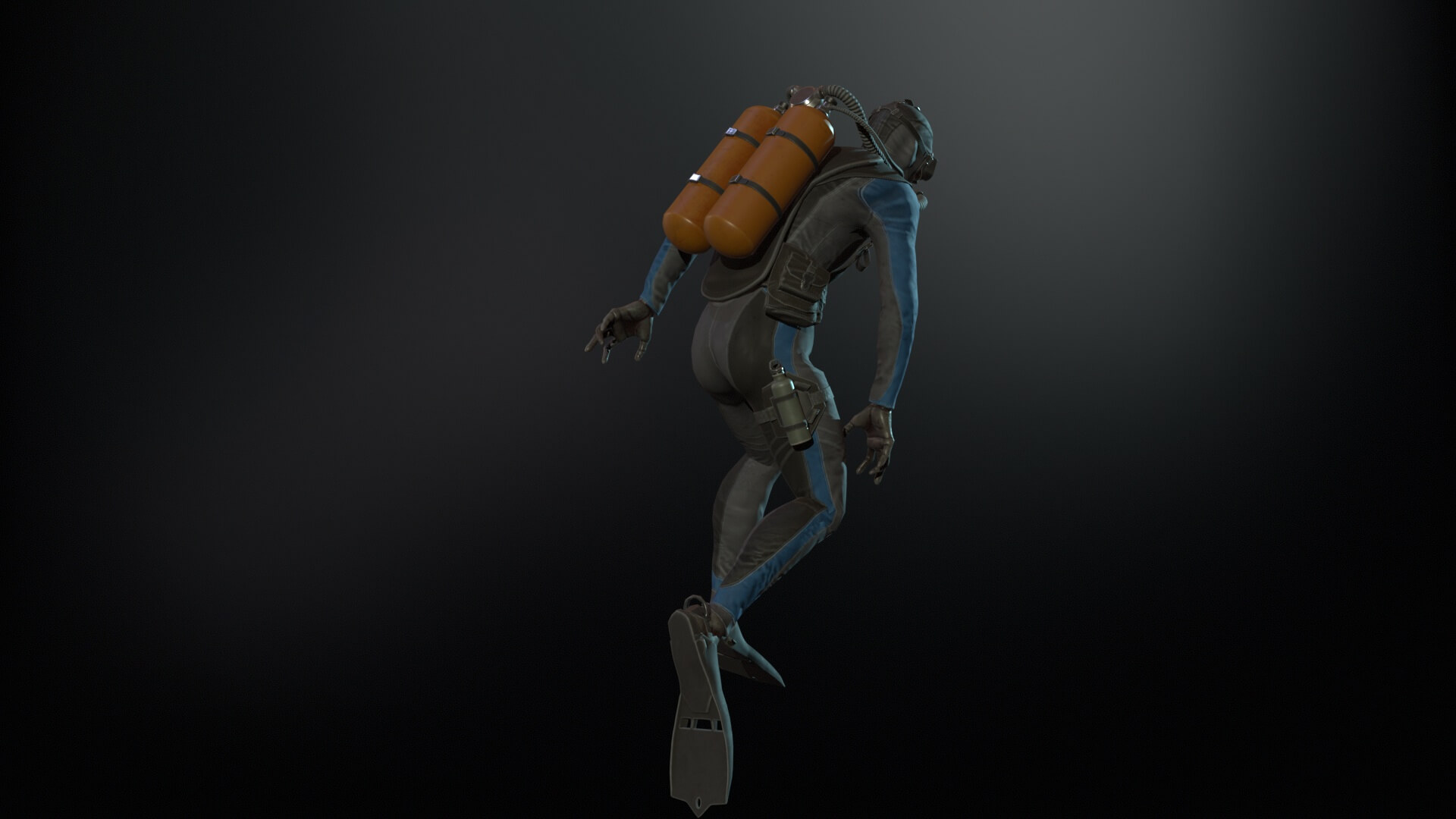 Zombie Diver Game Ready - 3D Model by andryuha1981