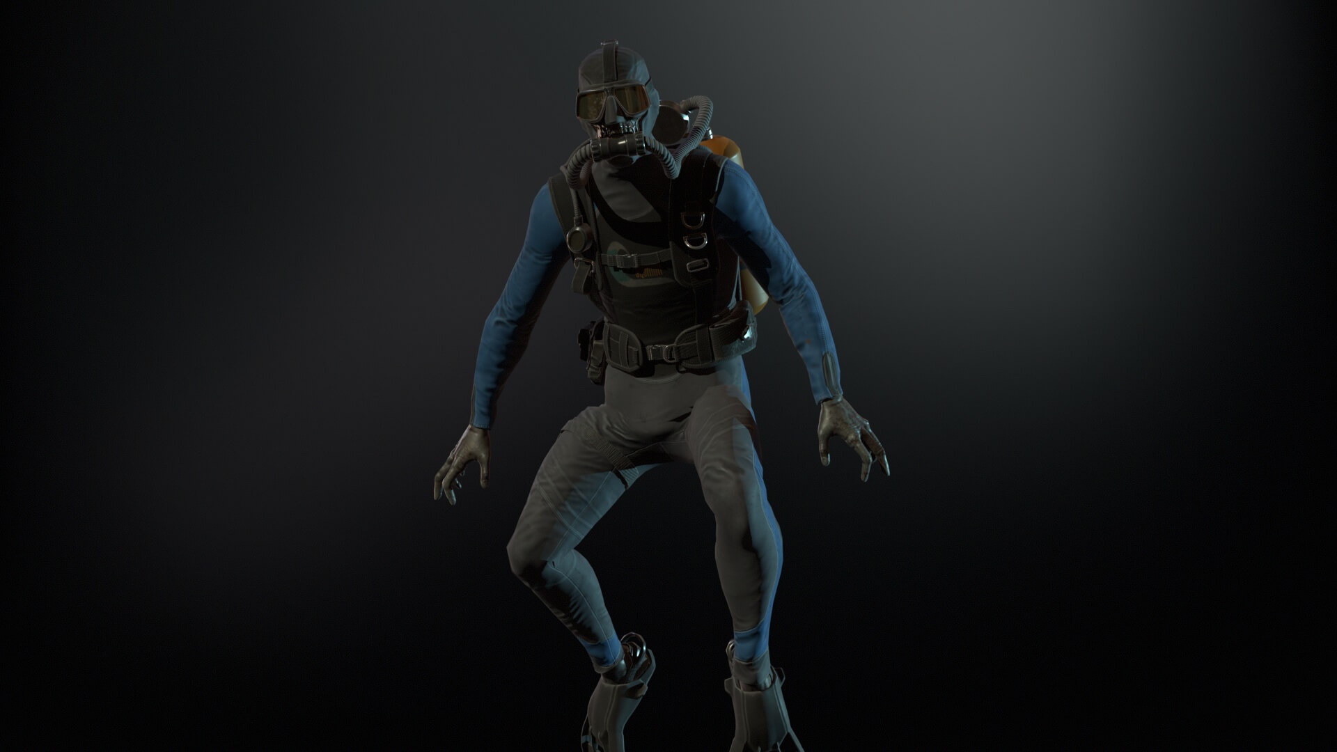 Zombie Diver Game Ready - 3D Model by andryuha1981