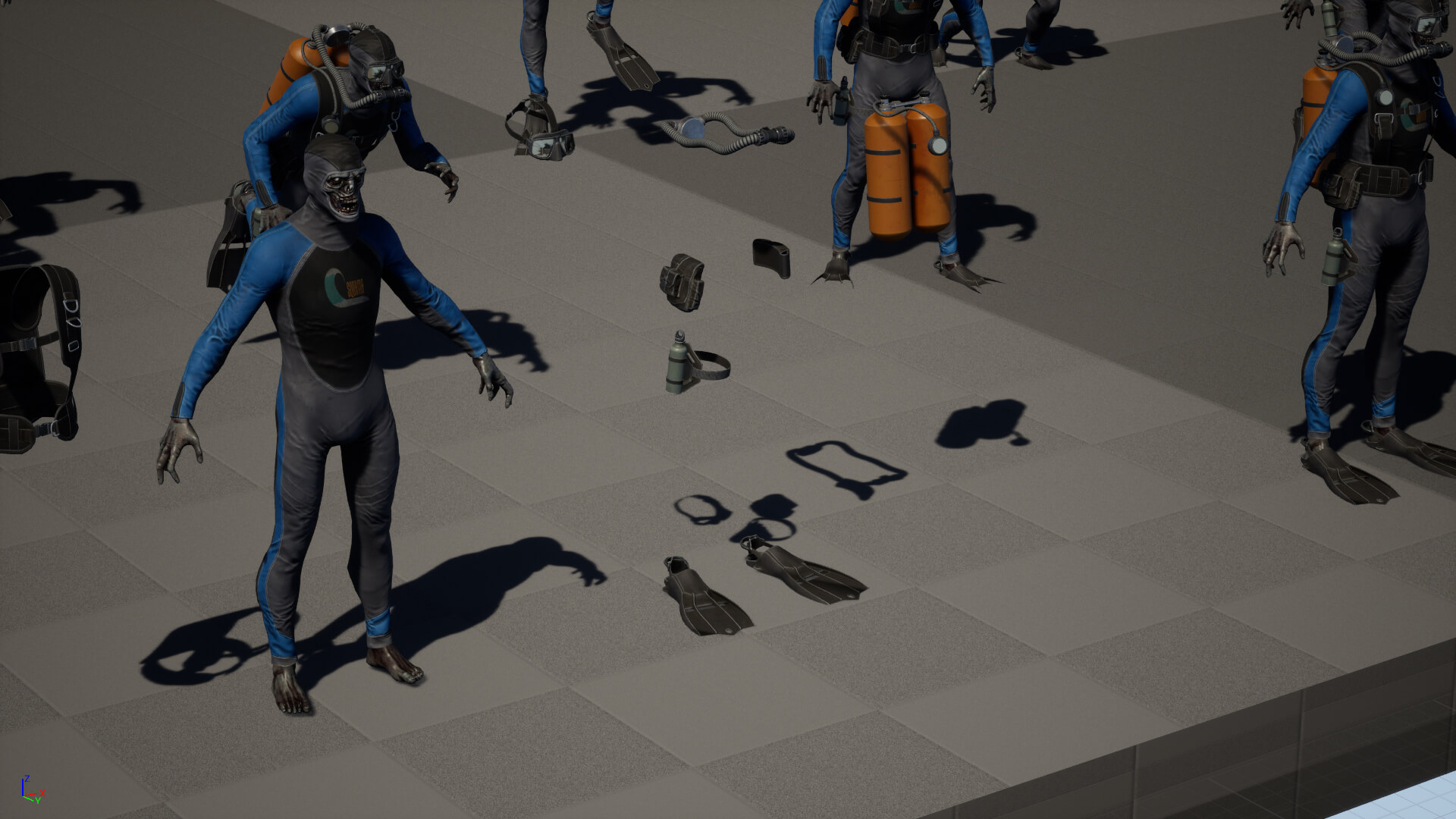 Zombie Diver Game Ready - 3D Model by andryuha1981