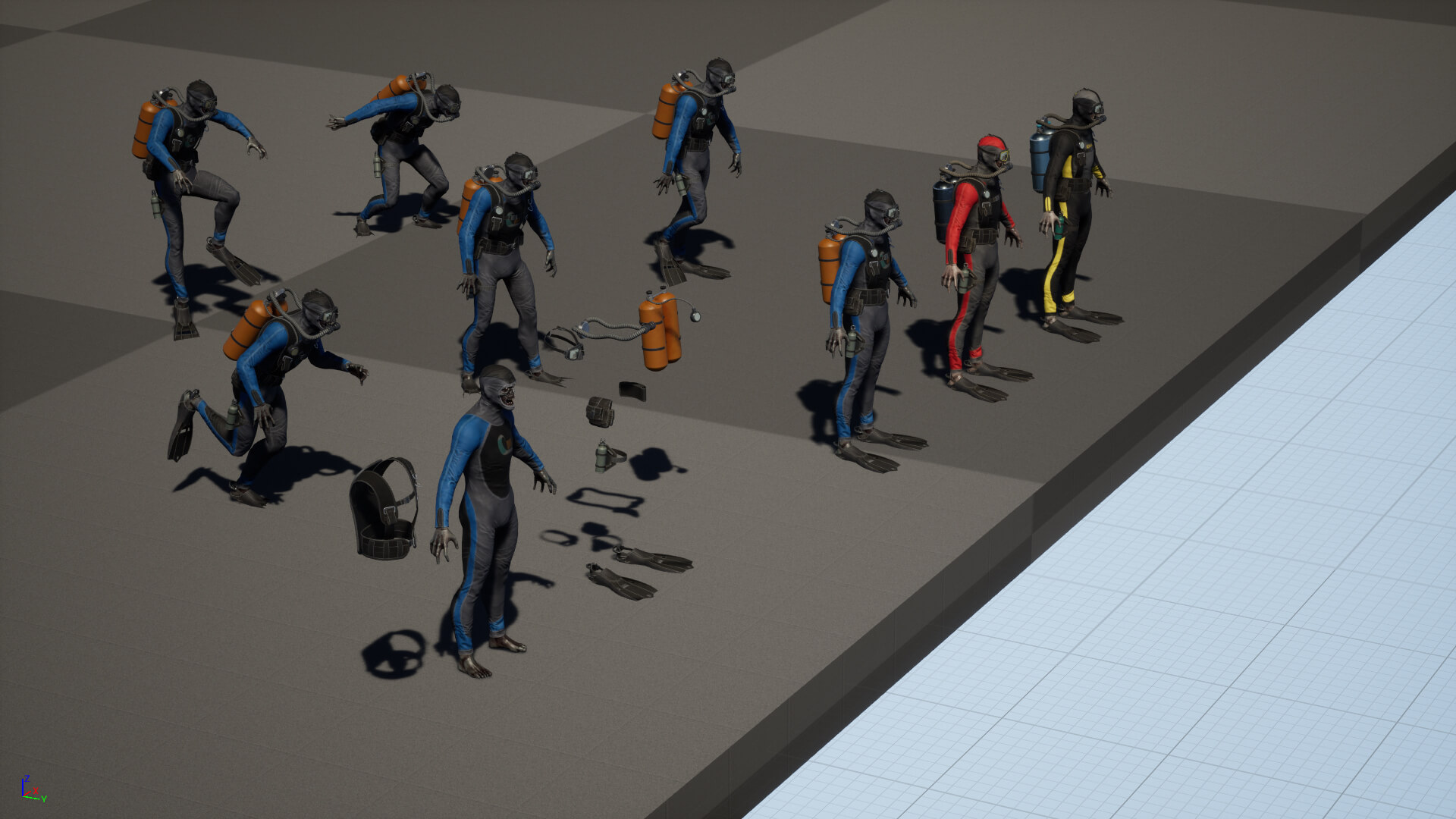 Zombie Diver Game Ready - 3D Model by andryuha1981