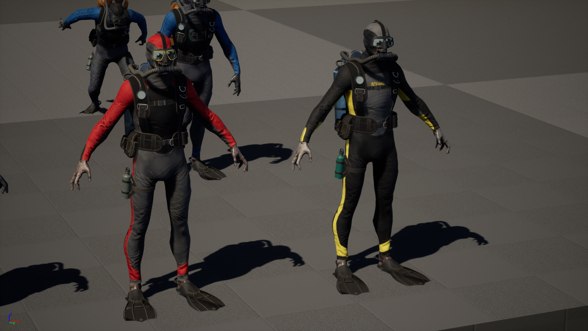 Zombie Diver Game Ready - 3D Model by andryuha1981