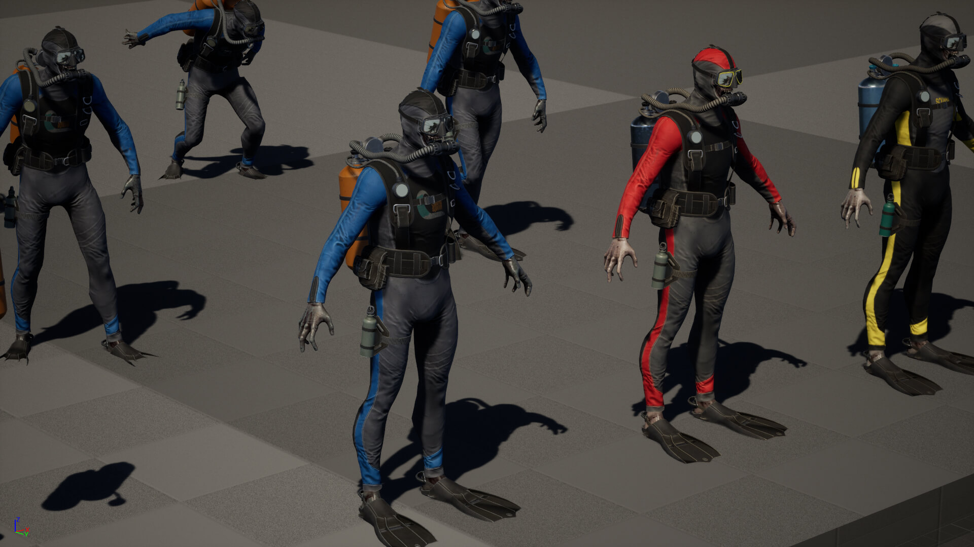 Zombie Diver Game Ready - 3D Model by andryuha1981