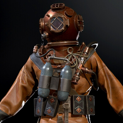 Zombie Diver02 - 3D Model by andryuha1981