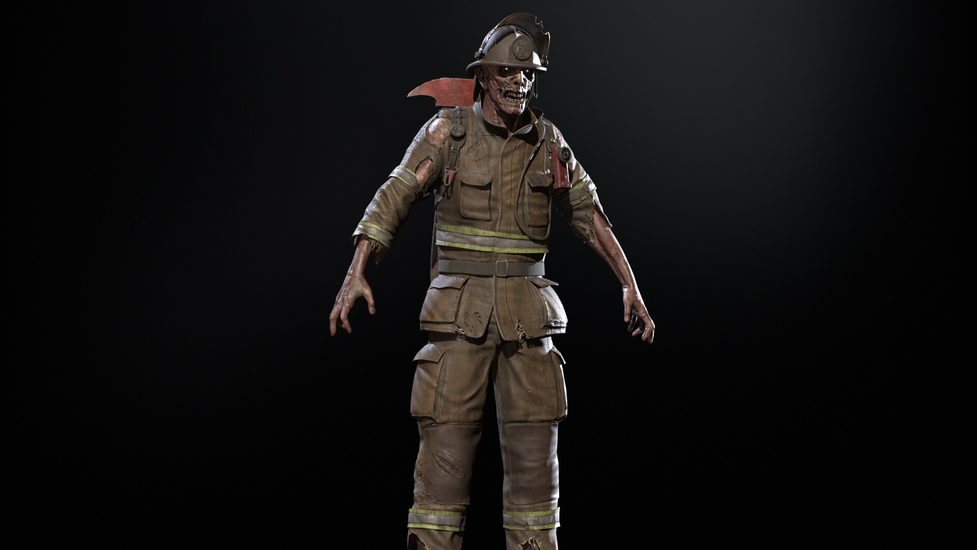 Zombie Firefighter - 3D Model by andryuha1981
